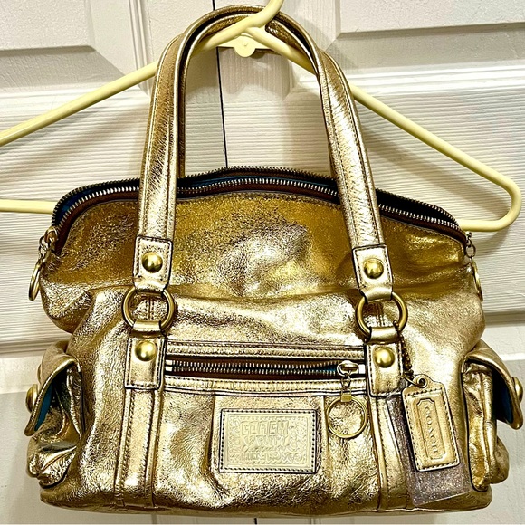 Coach | Bags | Coach Gold Metallic Poppy Bag Purse Handbag | Poshmark